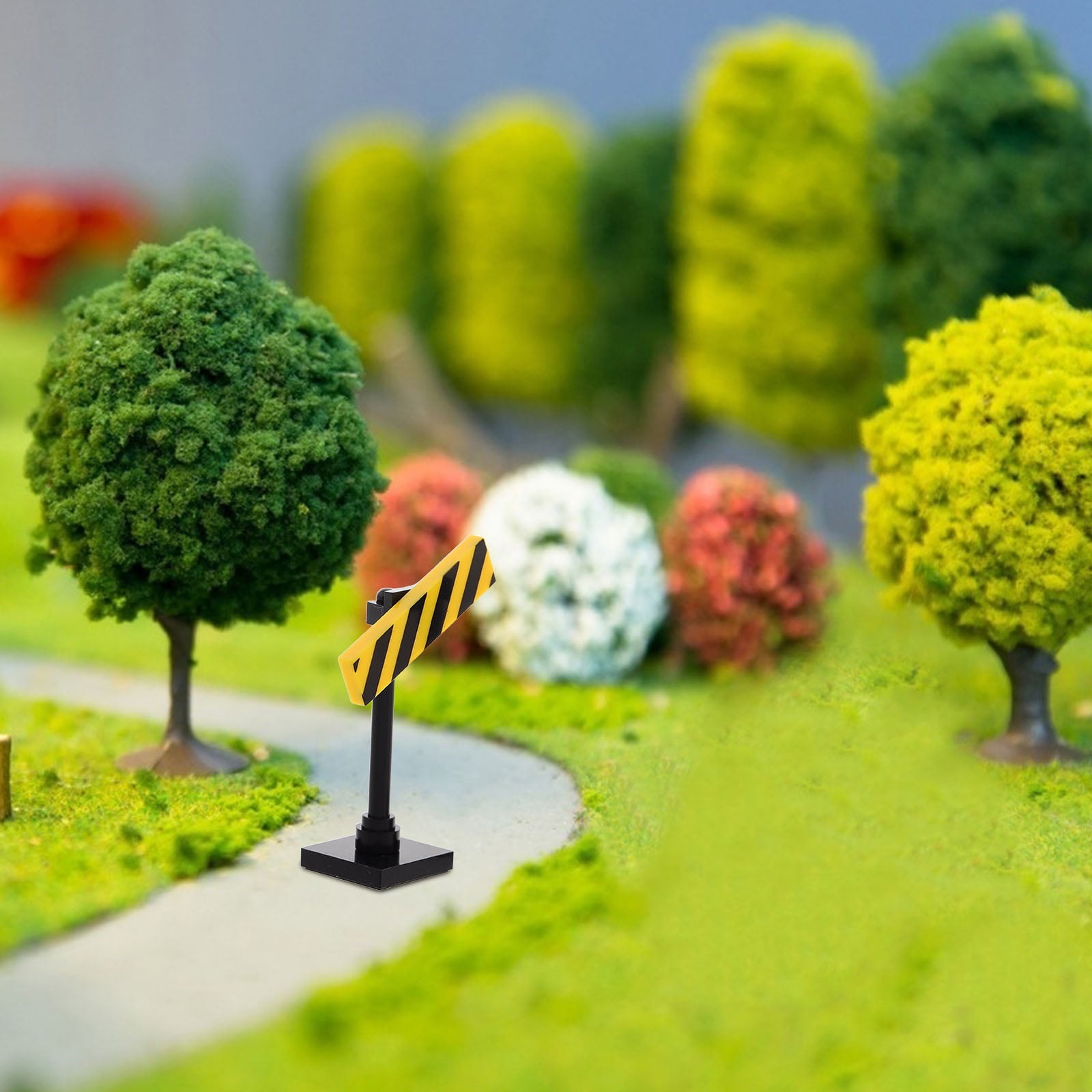 FRCOLOR 4pcs Warning Sign Model Diy Small Particle Building Blocks ...