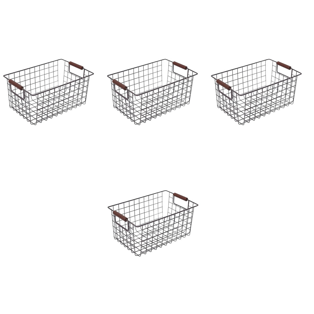 FRCOLOR 4pcs Wire Storage Baskets Farmhouse Metal Wire Basket Pantry ...