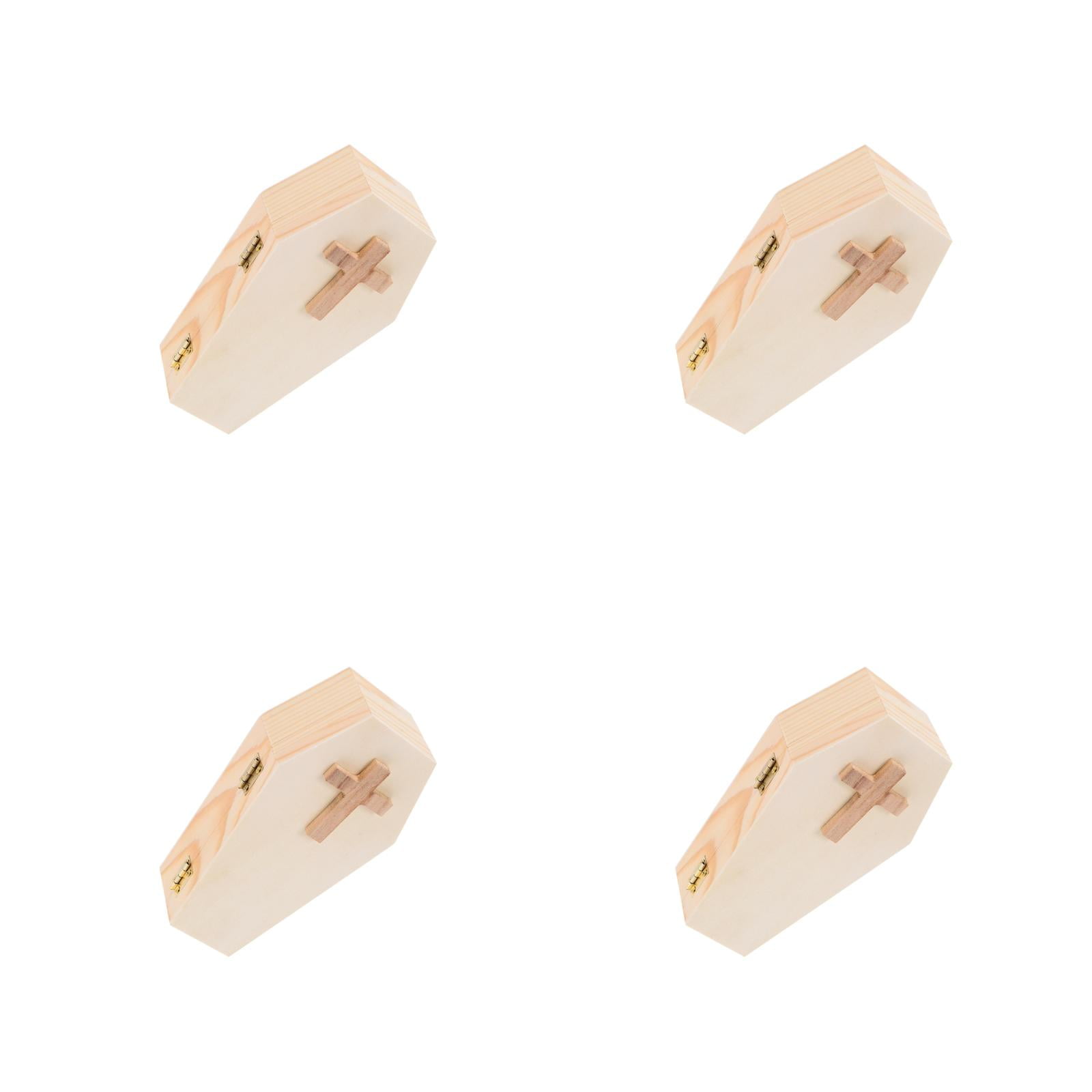 FRCOLOR 4pcs Wood Ring Box Unfinished Wood Coffin Wood Coffin Box For ...