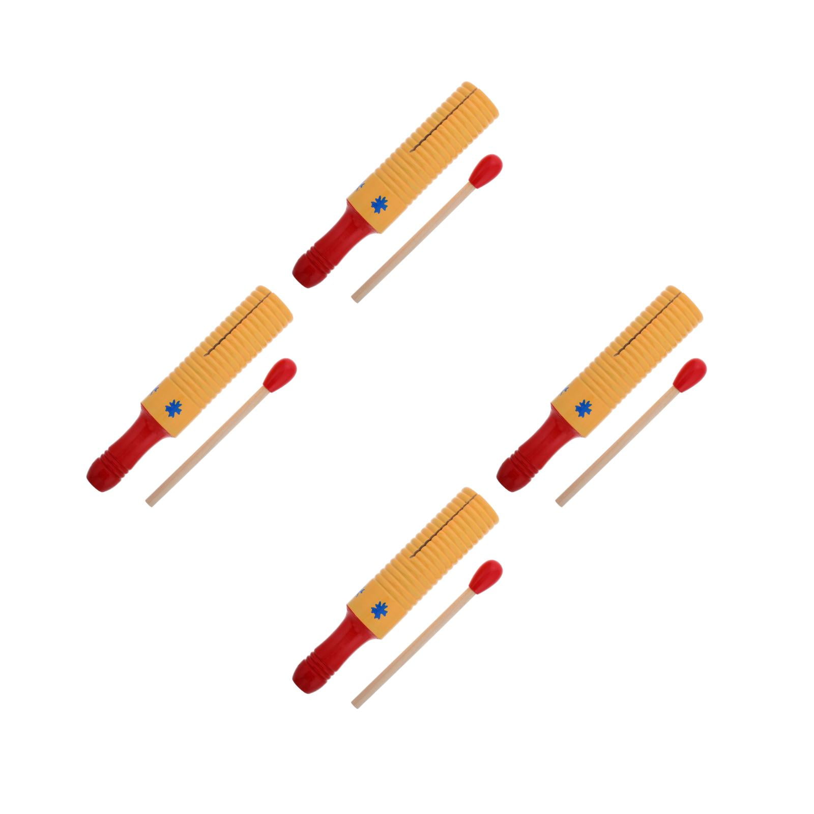 FRCOLOR 4pcs Wooden Guiro Instrument Kids Montessori Music Toys Tone ...