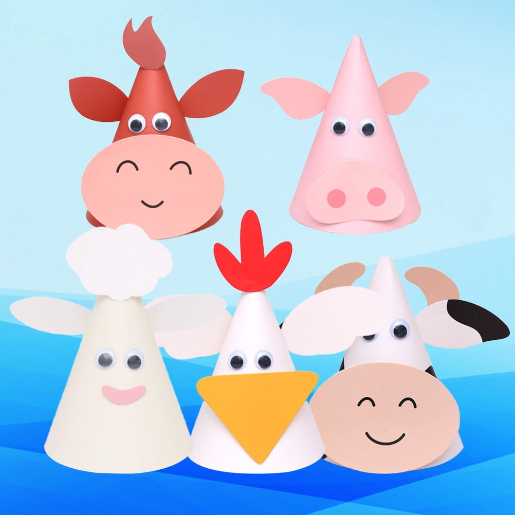 FRCOLOR 5 Assorted Color Paper Props for Birthday Decoration with ...