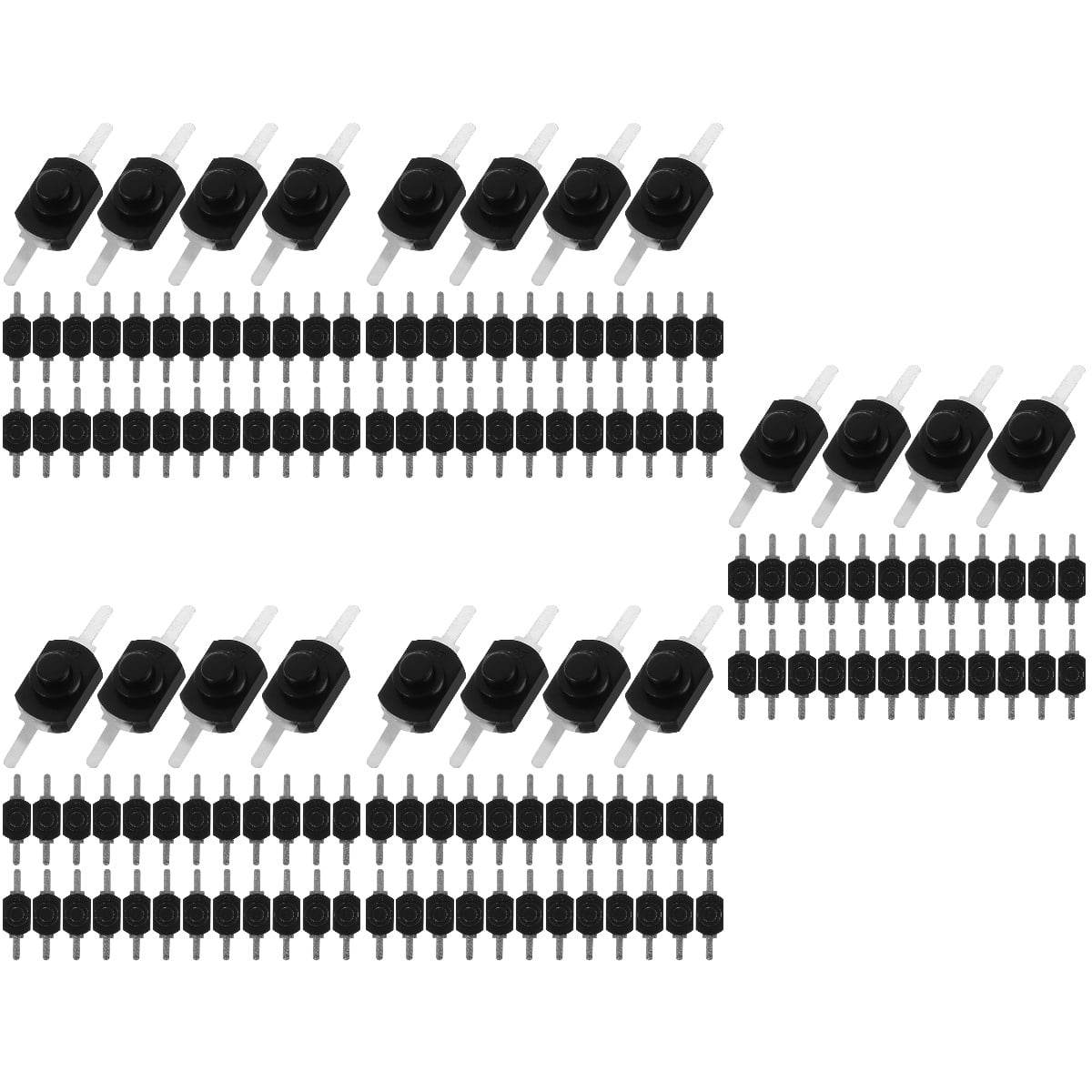 FRCOLOR 5 PCS Micro Button Switch Latching Buttons Mini Push The Black ...