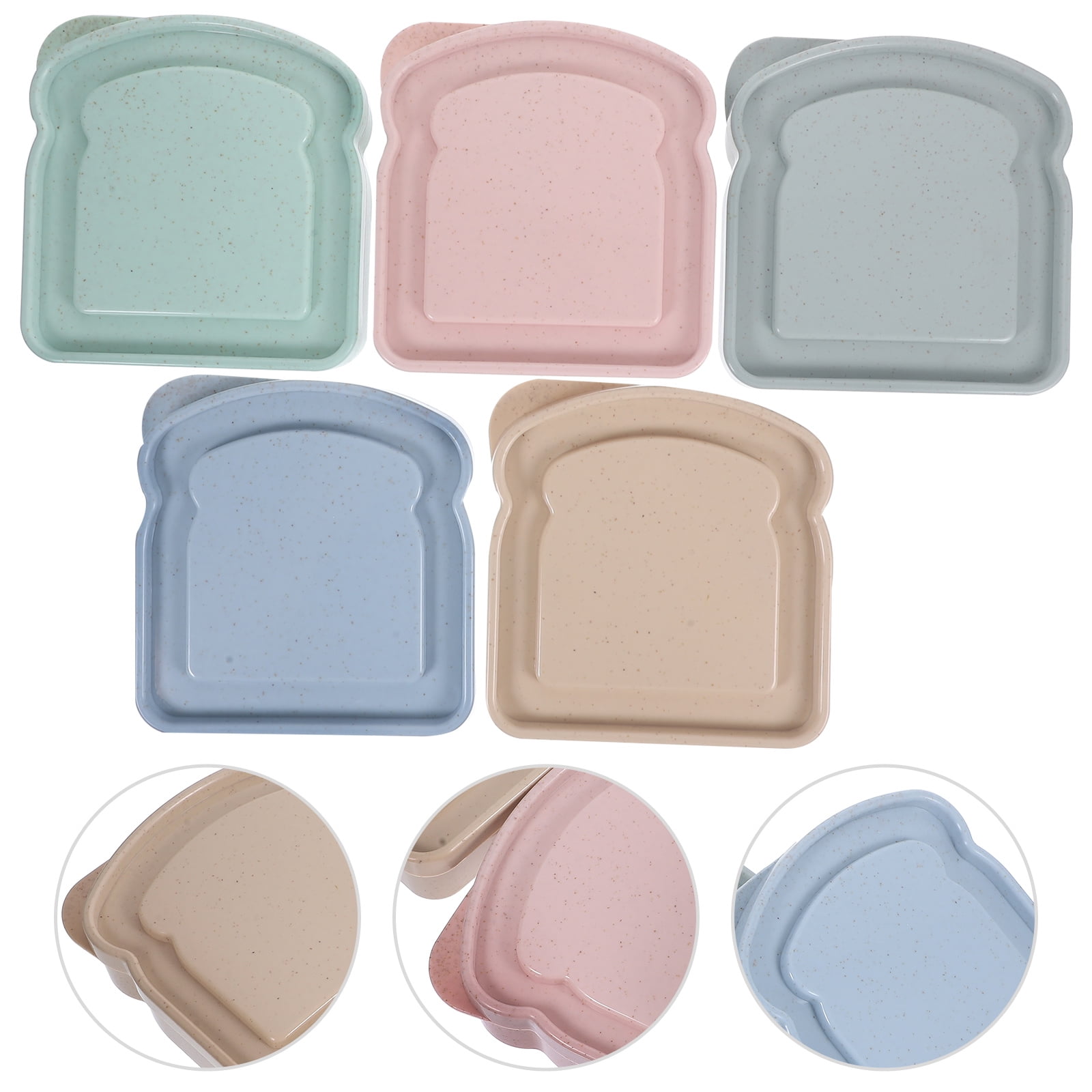 FRCOLOR 5 Pack Wheat Straw Sandwich Containers for Food Storage ...