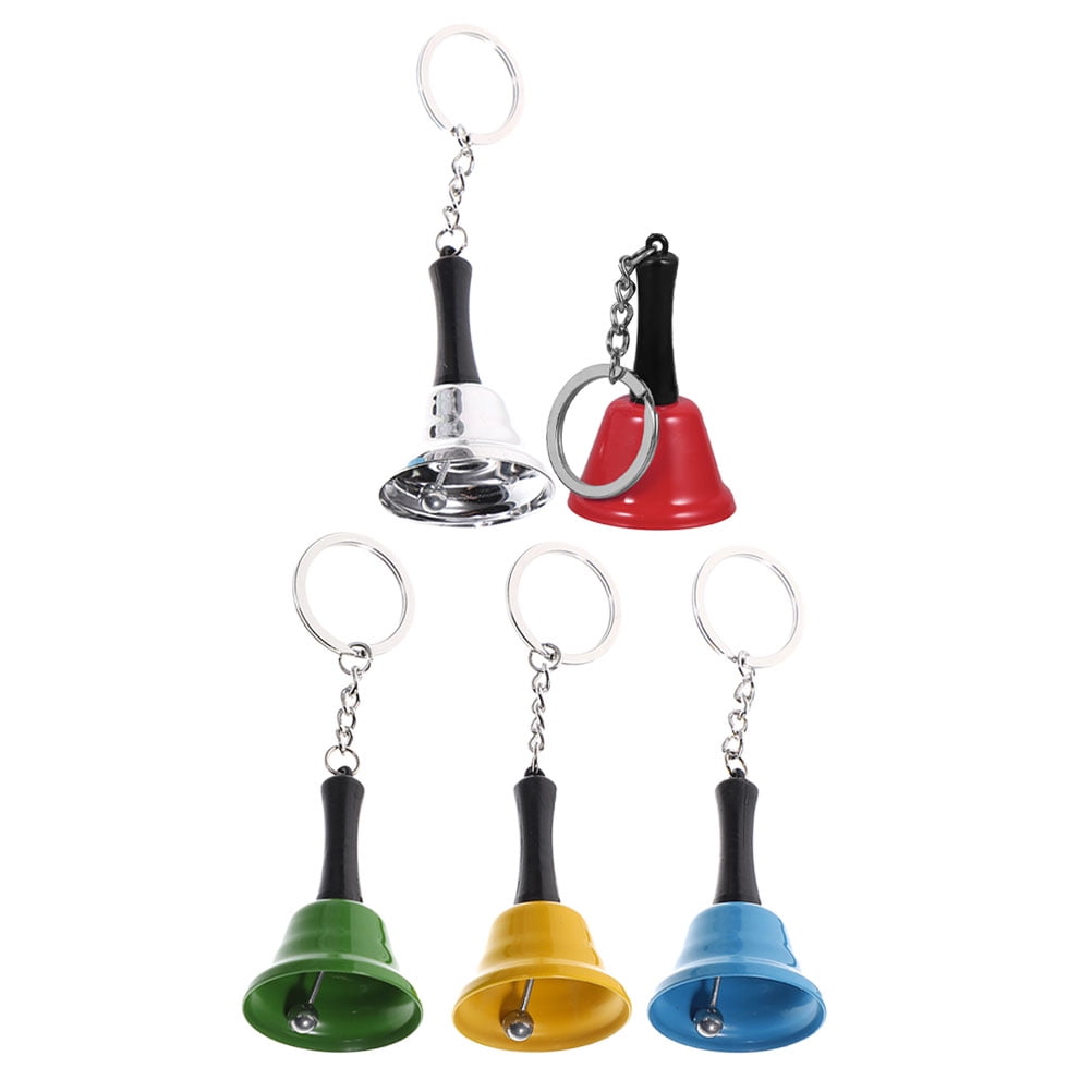 FRCOLOR 5 Pcs Hand Bells With Keychain Metal Service Handbells Mini ...