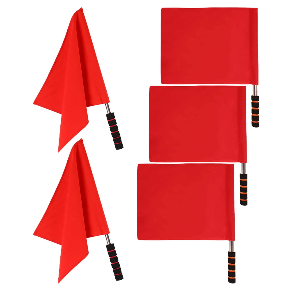 FRCOLOR 5 Pcs Professional Referee Flag For Competitions Stainless Steel Signal Flag Lightweight ...