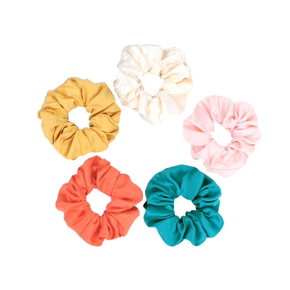 FRCOLOR 5 Pcs Satin Elastic Cloth Hair Ring Daily Wear Hair Band 11X4 ...