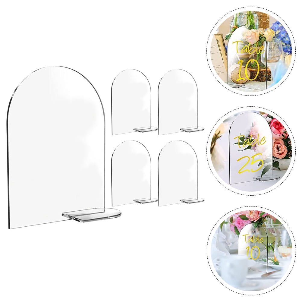 FRCOLOR 5 Set Tabletop Booth Acrylic Table Card Reusable Table Signs ...