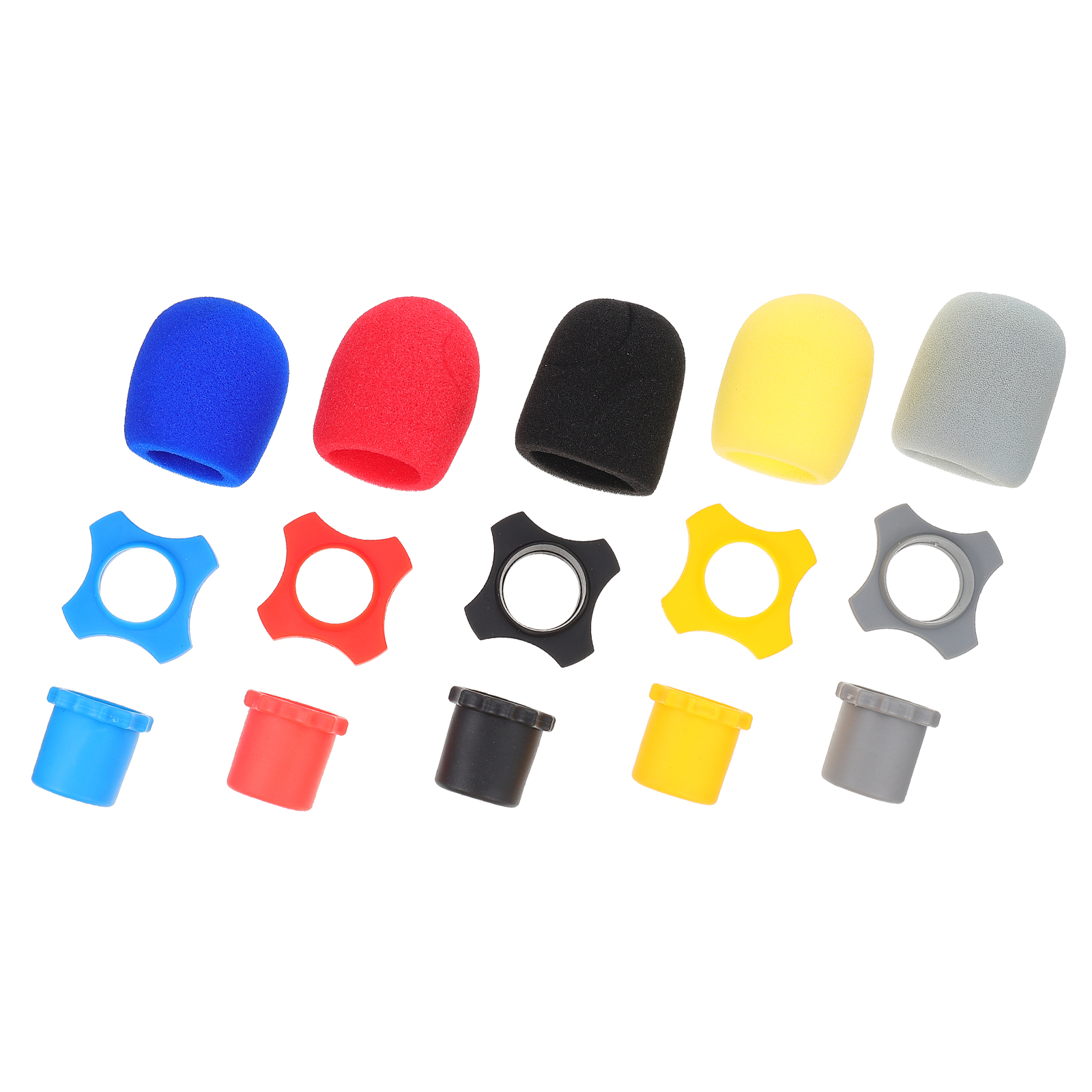 FRCOLOR 5 Sets Simple Microphone Cover Anti-rolling Ring Puncture Model ...