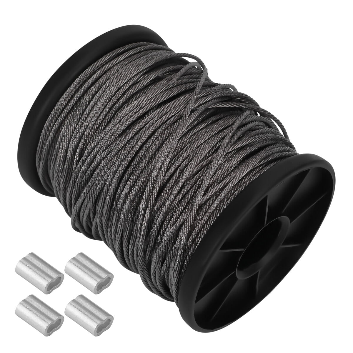 FRCOLOR Stainless Steel Wire Rope with Aluminum Crimping Loops for ...