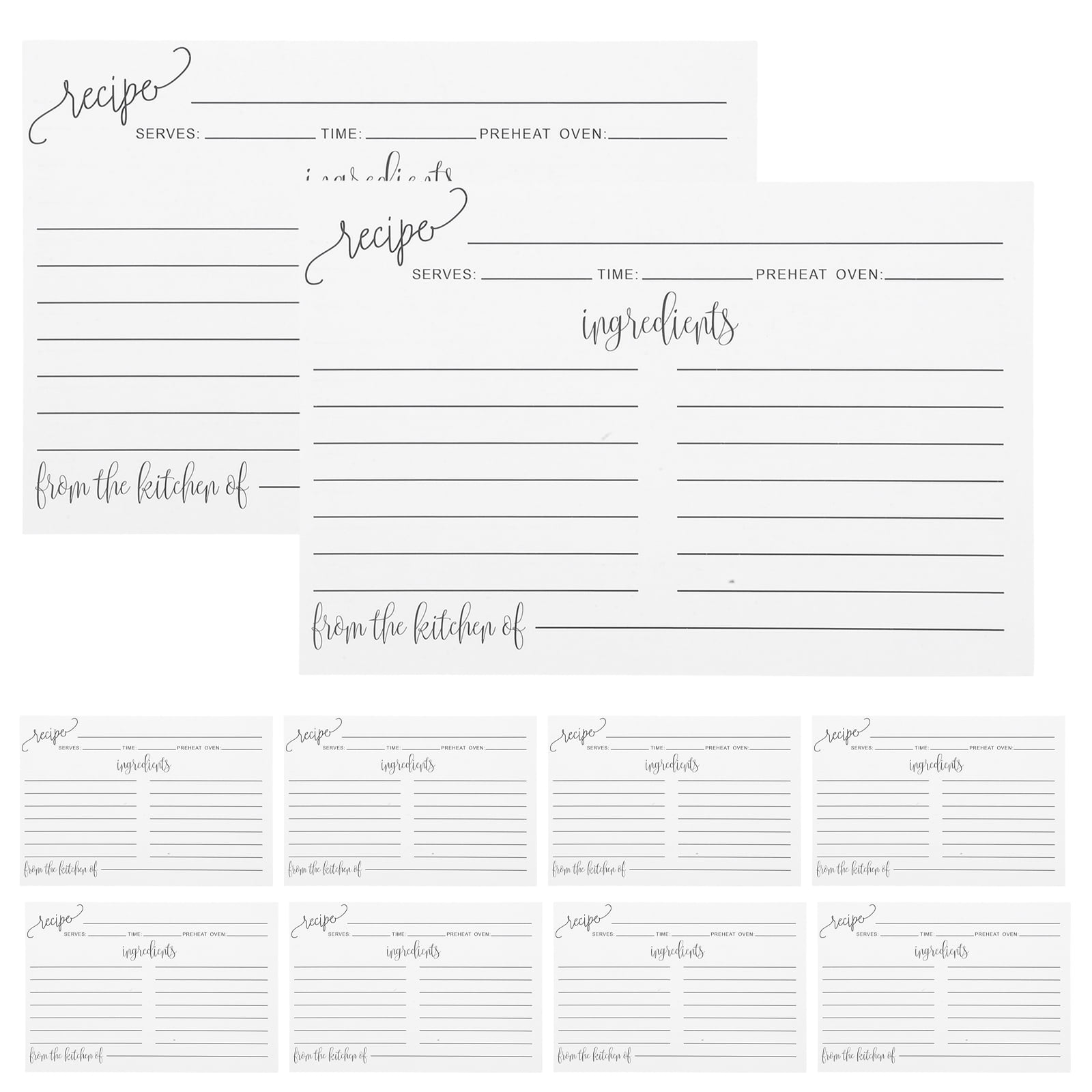 FRCOLOR 50 PCS Recipe Card Message Cards Blank Recipes Double-sided ...