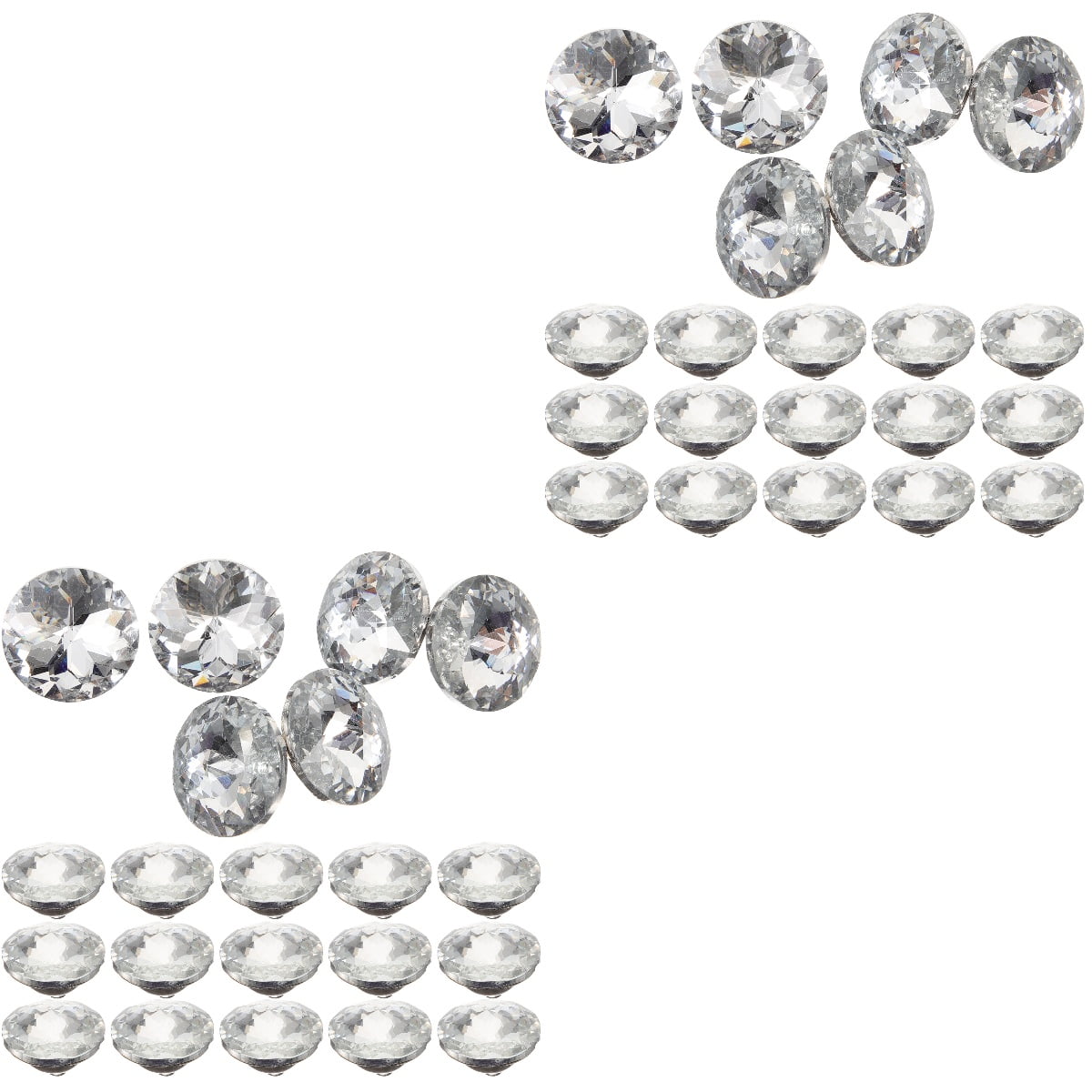 FRCOLOR 50 Pcs Crystal Glass Buttons Sofa Sewing Buttons Upholstery Buttons Decorative Sew On ...
