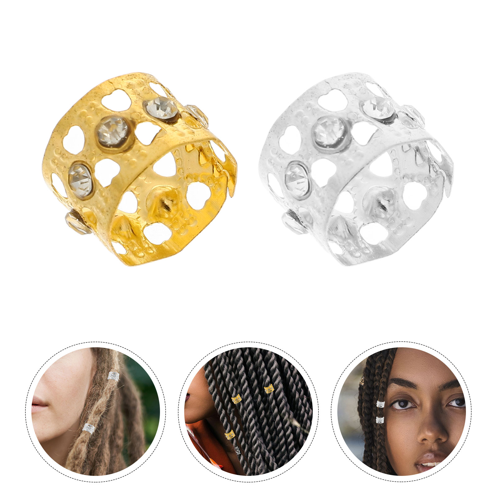 FRCOLOR 50 Pcs Hair Accessories for Braids Gems Jewelry Braided Wigs ...