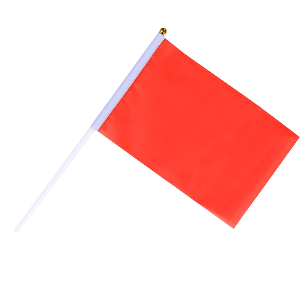 FRCOLOR 50 Pcs Hand Waving Flag Party Decoration Red Short Color Flags ...