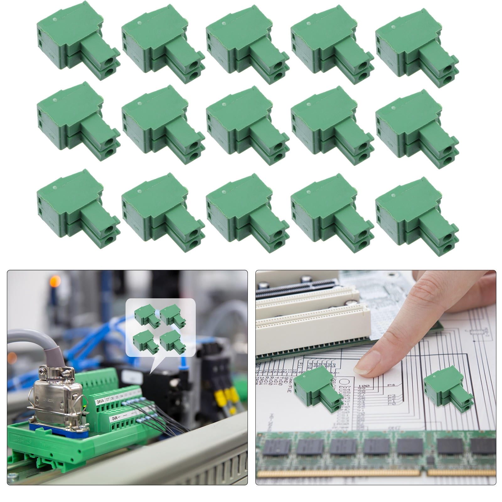 FRCOLOR 50 Pcs Straight Pin Terminal Blocks Electrical Accessory Wiring ...