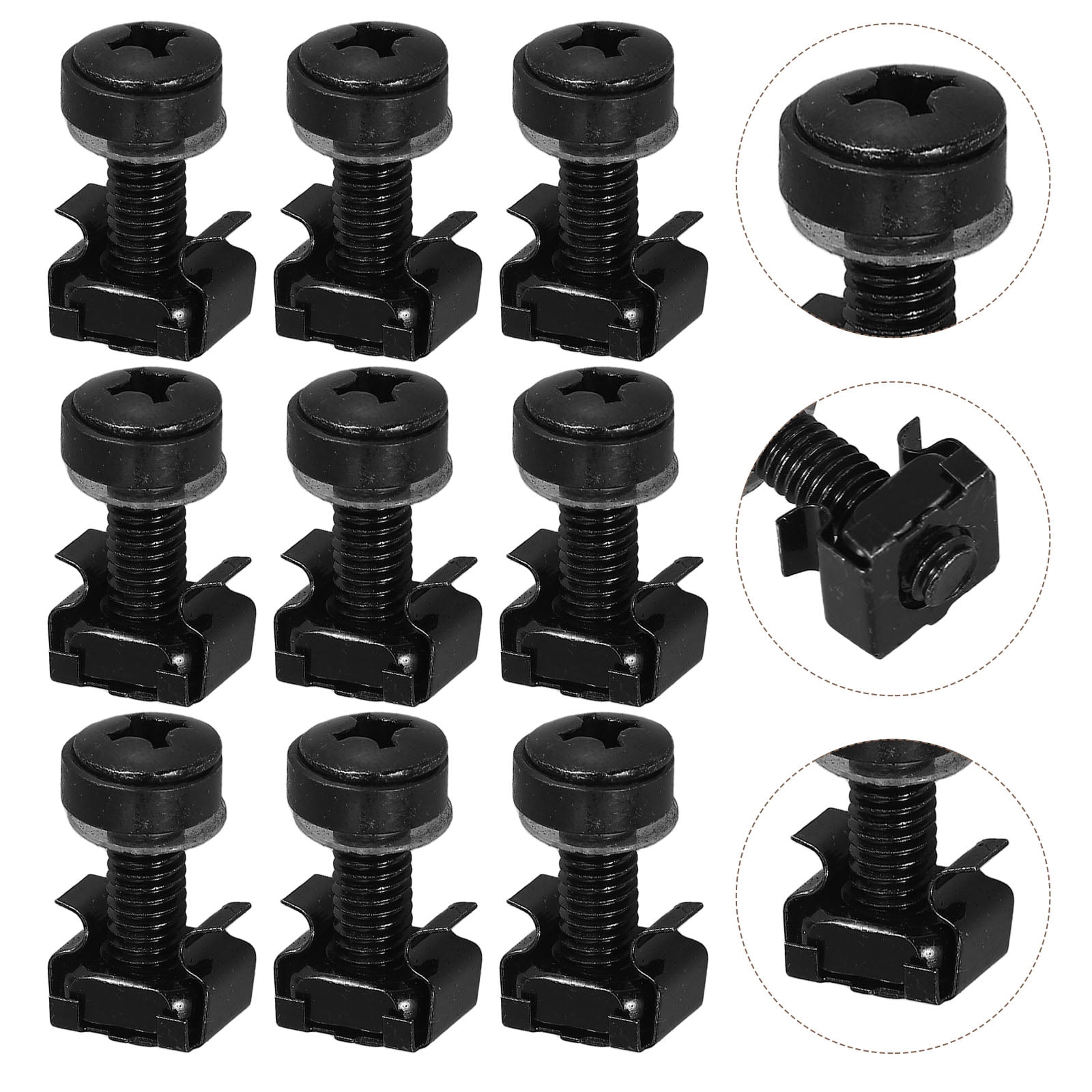 FRCOLOR 50 Sets Stainless Steel Rack Screws Insert Nuts For Network ...