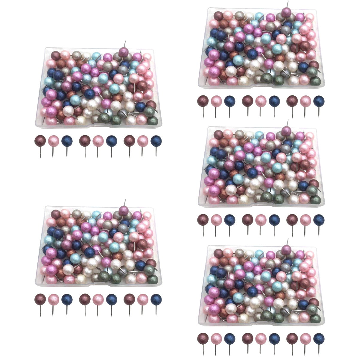 FRCOLOR 500 pcs Ball Shaped Head Thumb Tacks Portable Map Pushpins Map ...