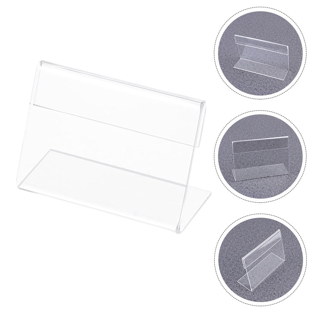FRCOLOR 50PCS Mini Acrylic Sign Holder Small Clear Display Name Plate ...