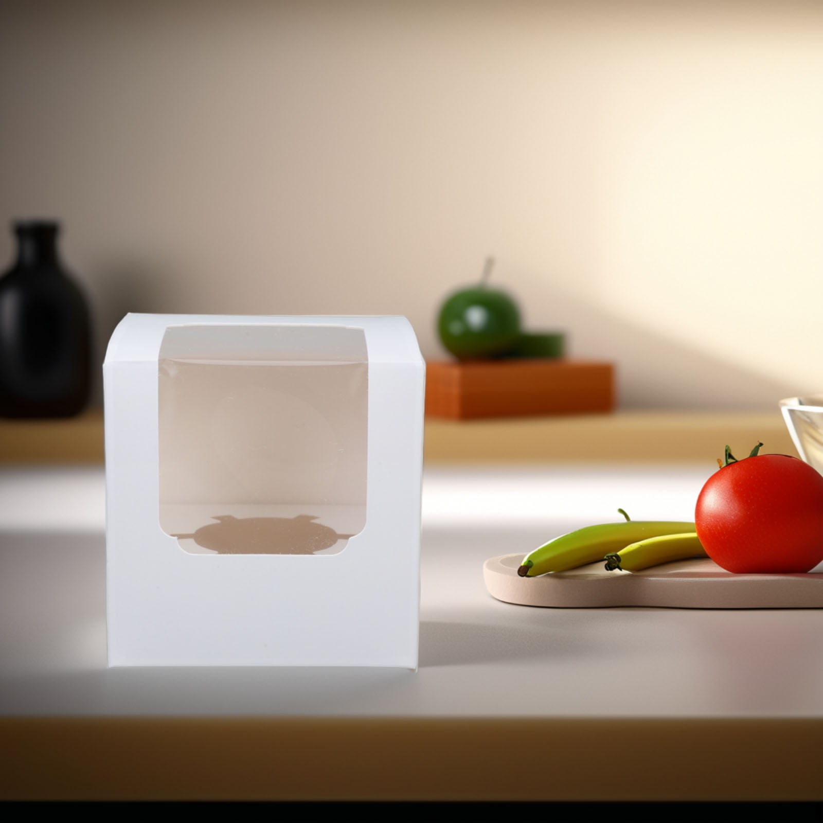 FRCOLOR 50PCS Paper Desserts Portable Box with Window Small Pastry ...