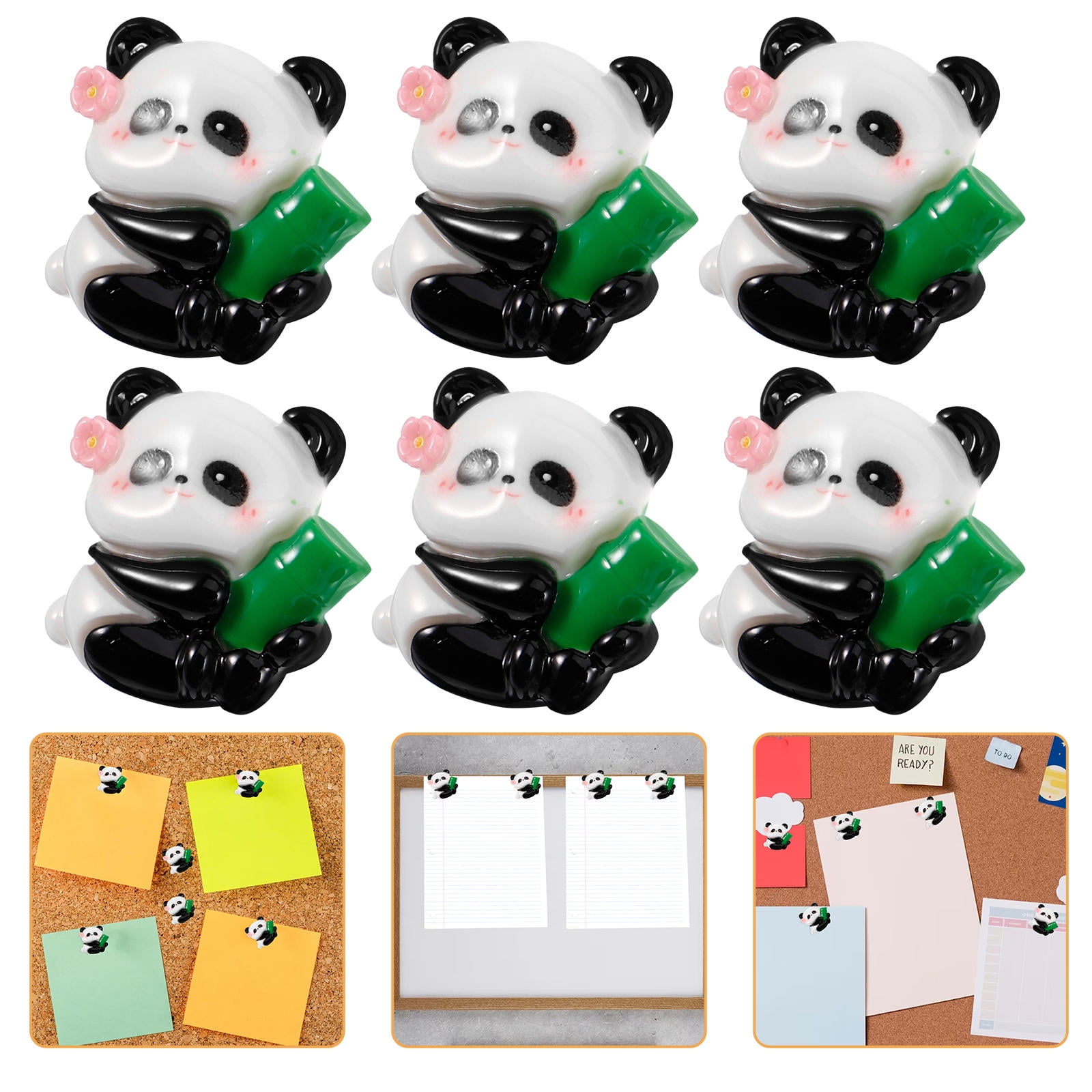 FRCOLOR 50Pcs Multi-Function Thumbtacks Panda Push Pin Resin for Home ...