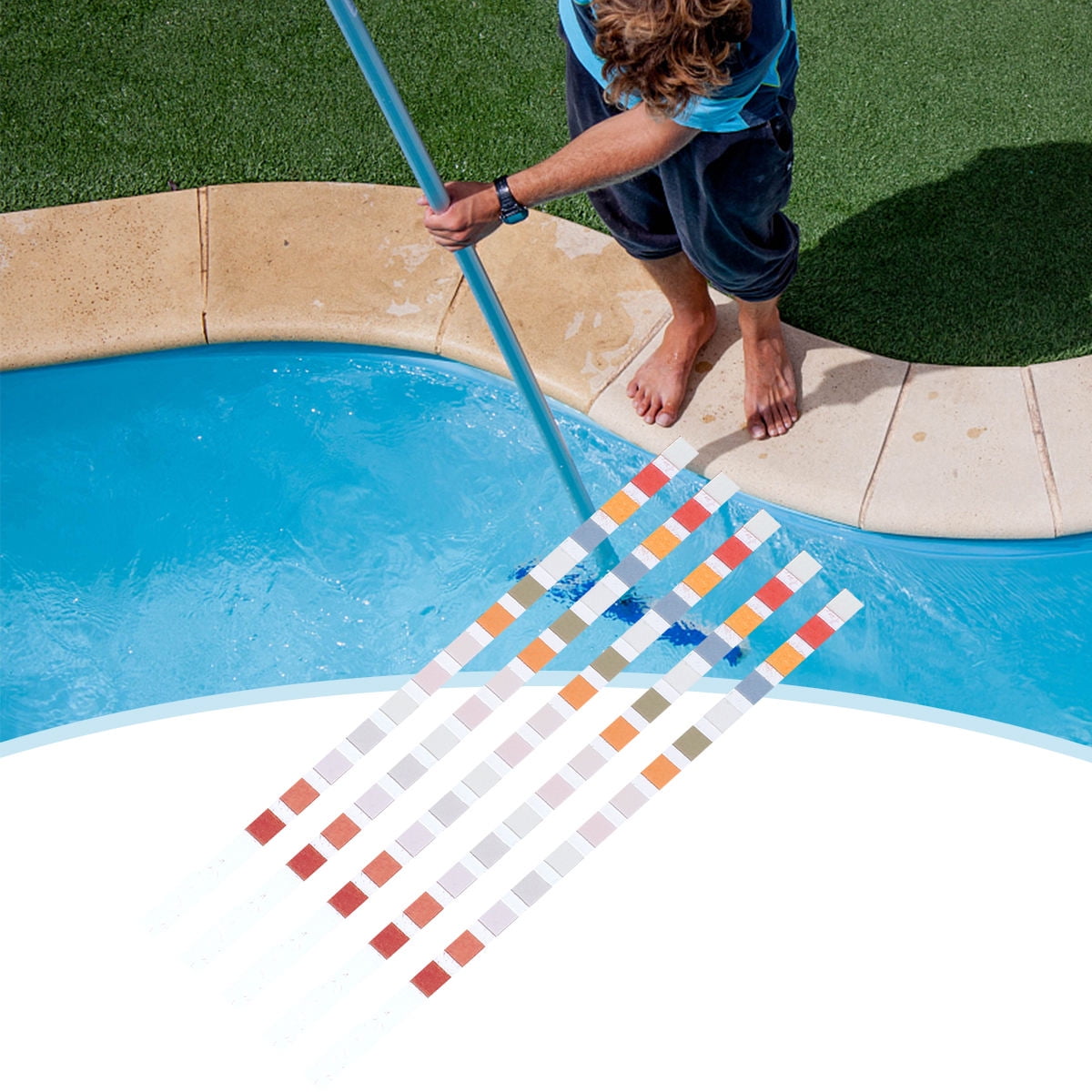 FRCOLOR 50pcs 14 in 1 Pool Test Strips for Water Testing including PH ...