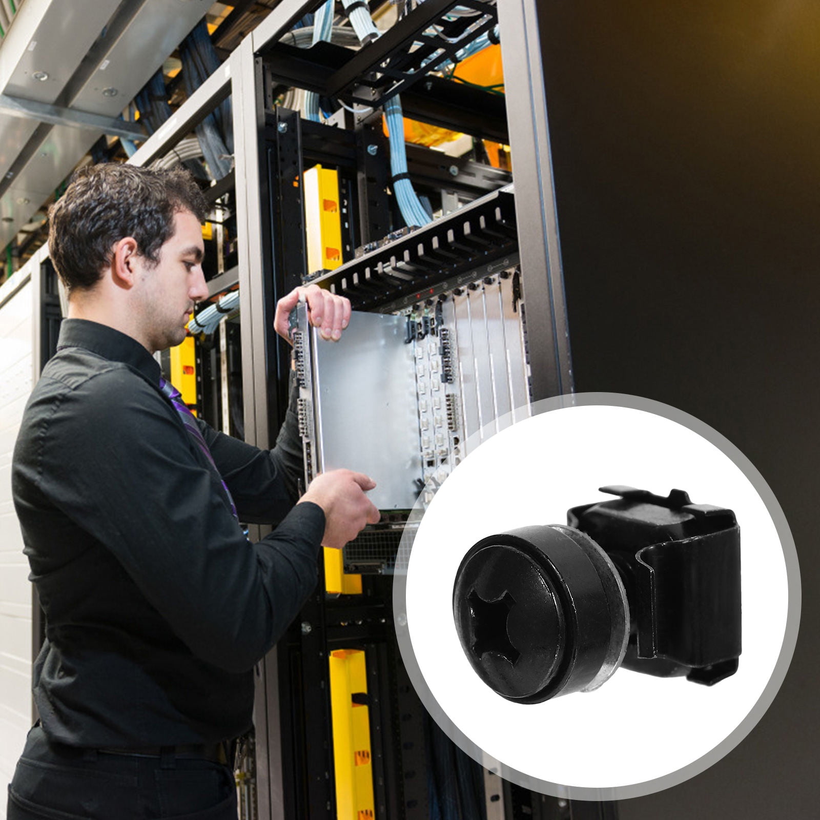 FRCOLOR 50pcs Cage Nuts Screws Rack Mount Screws Computer Rack Servers ...