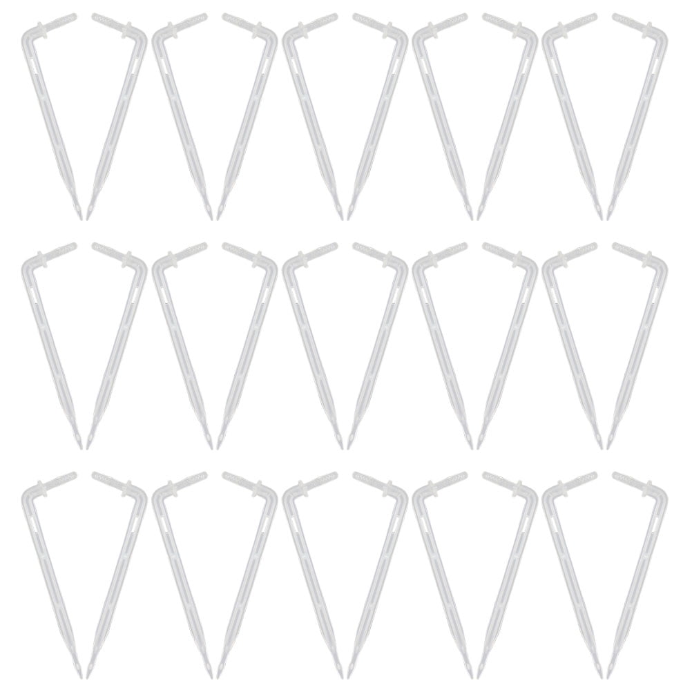 FRCOLOR 50pcs Clear Plastic Angled Drip Emitter Stakes 1/4" Water Flow ...