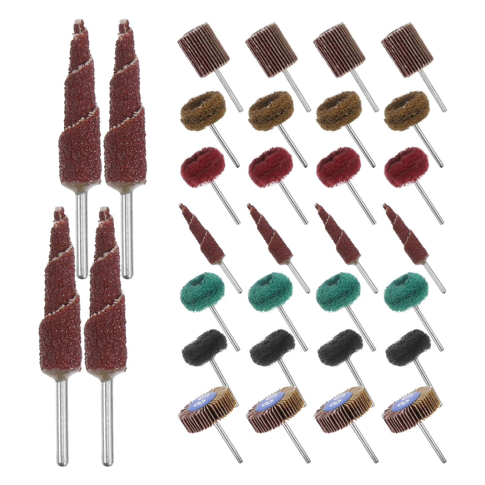 FRCOLOR 50pcs Dual Layer Flap Buffing Wheels Drill Sander Attachment ...