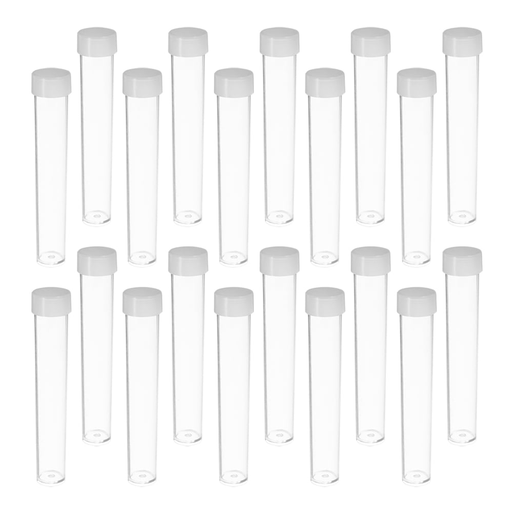 FRCOLOR 50pcs Plastic Storage Tubes Plastic Test Tubes with Caps Clear ...