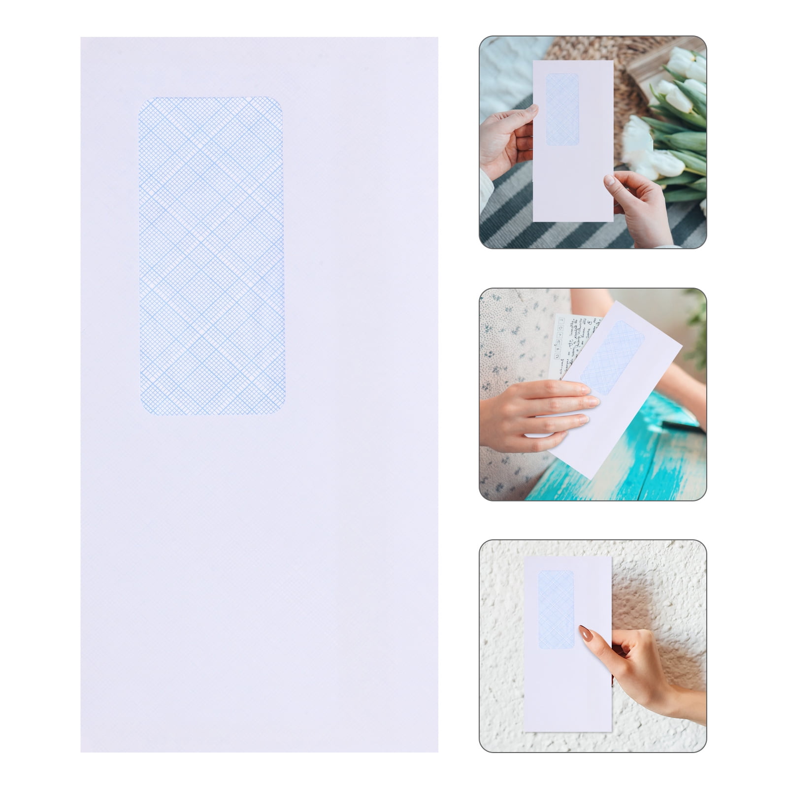 FRCOLOR 50pcs Self Sealing Security Envelopes with Left Window Perfect for Mailing Documents and ...