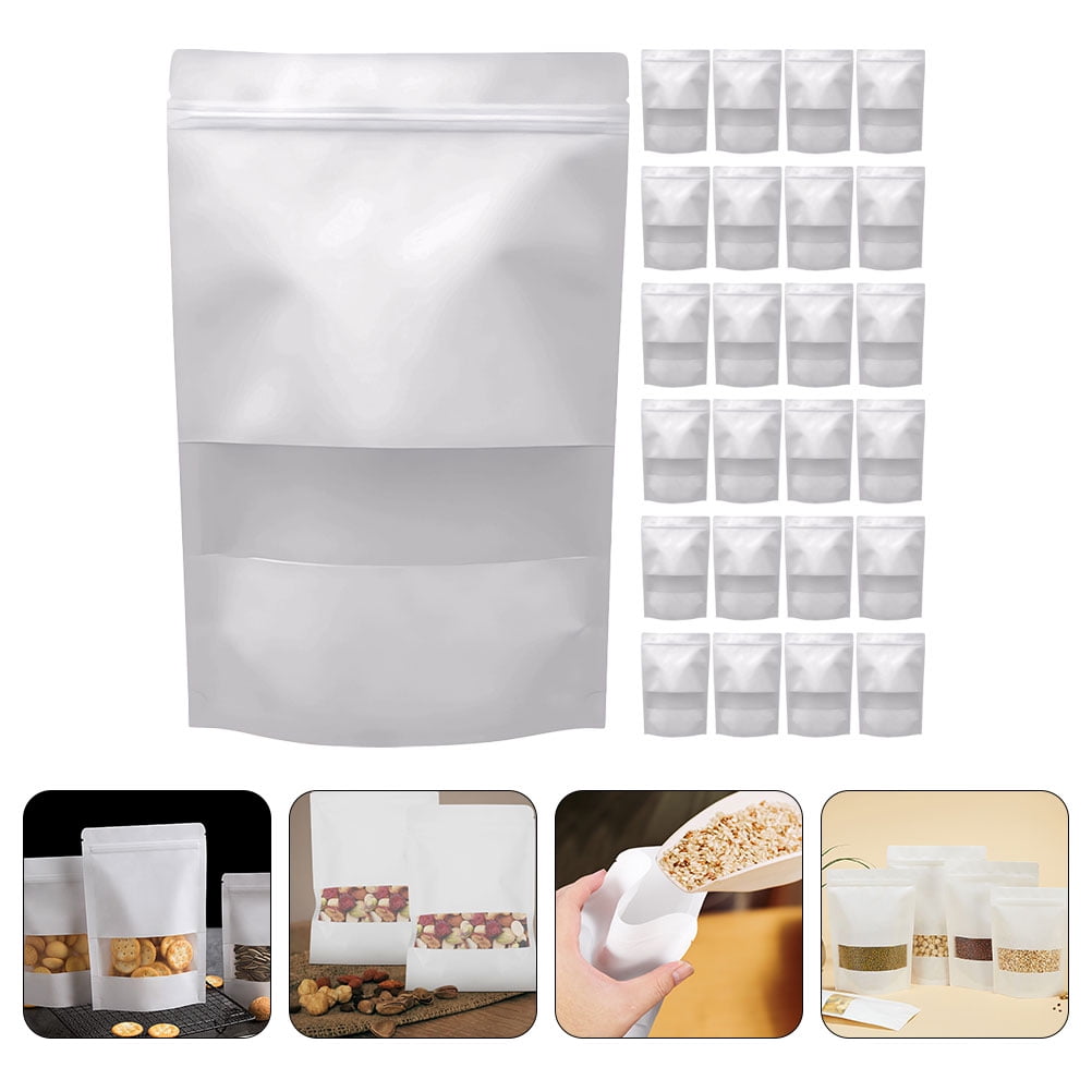 FRCOLOR 50pcs SelfSealing Food Packaging Bags with Transparent Window Reliable Kraft Paper and ...