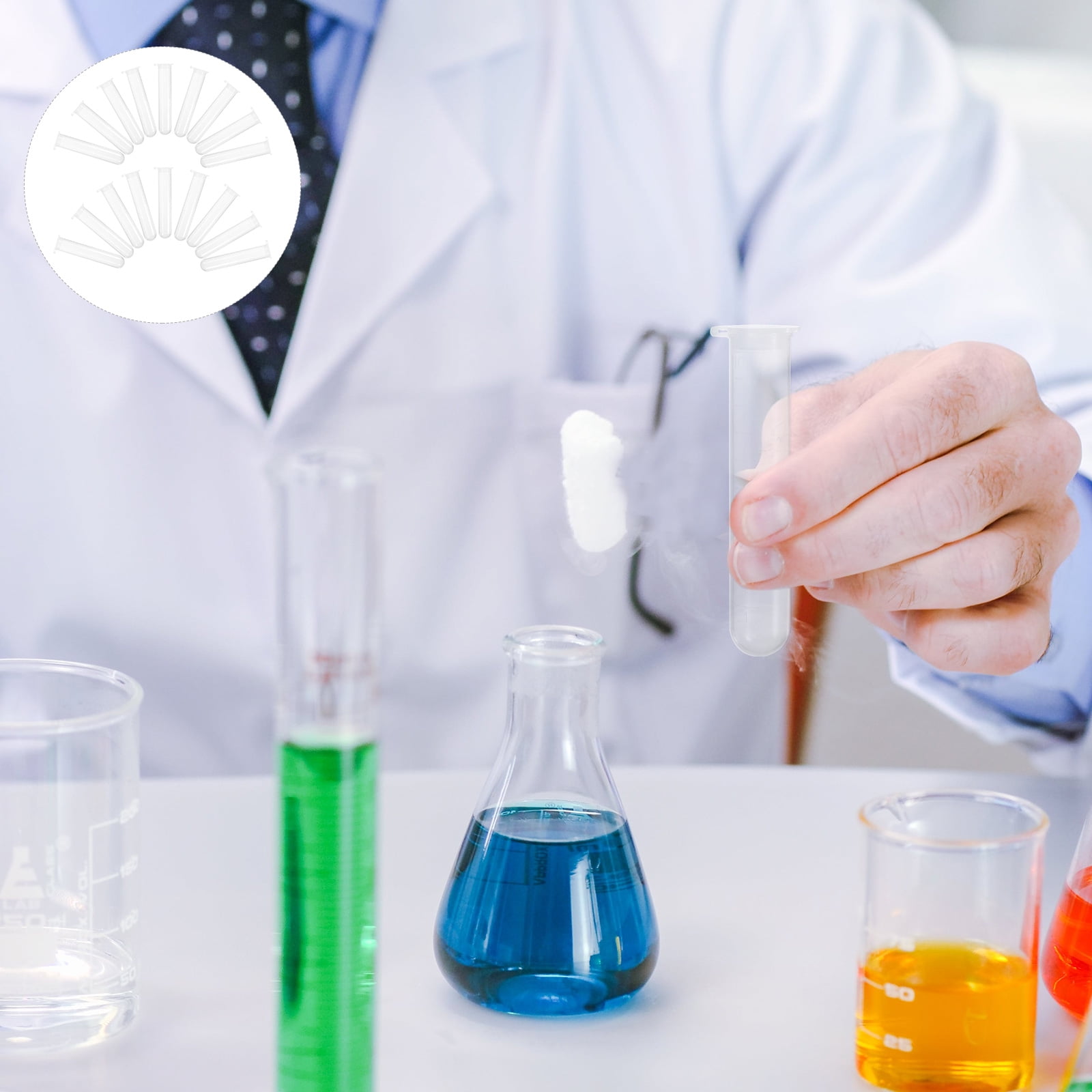 FRCOLOR 50pcs Small Test Tubes with Lid Plastic Sample Testing Tubes ...