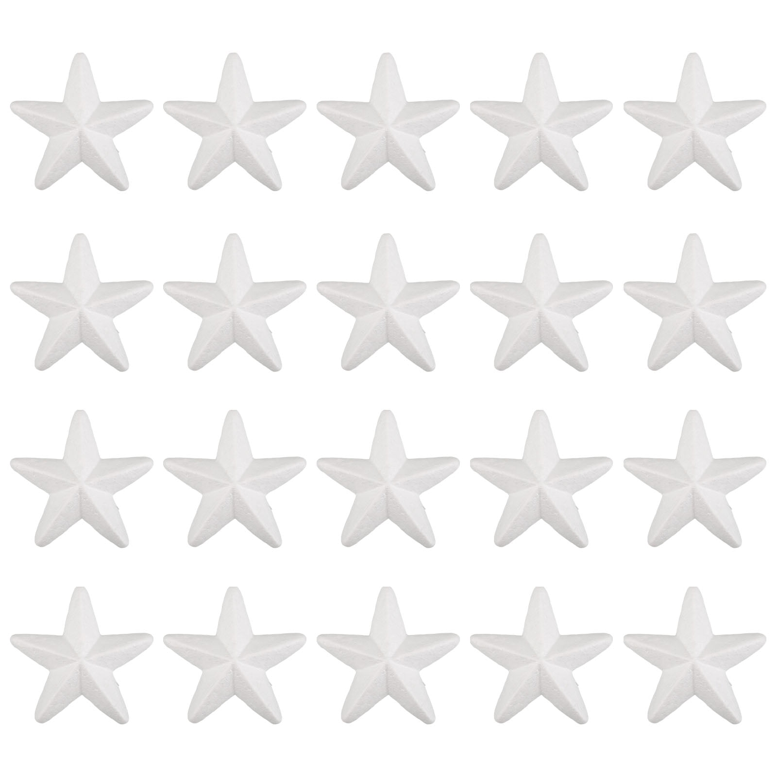 FRCOLOR 50pcs White Foam Stars Unpainted Polystyrene Five-Pointed Star ...