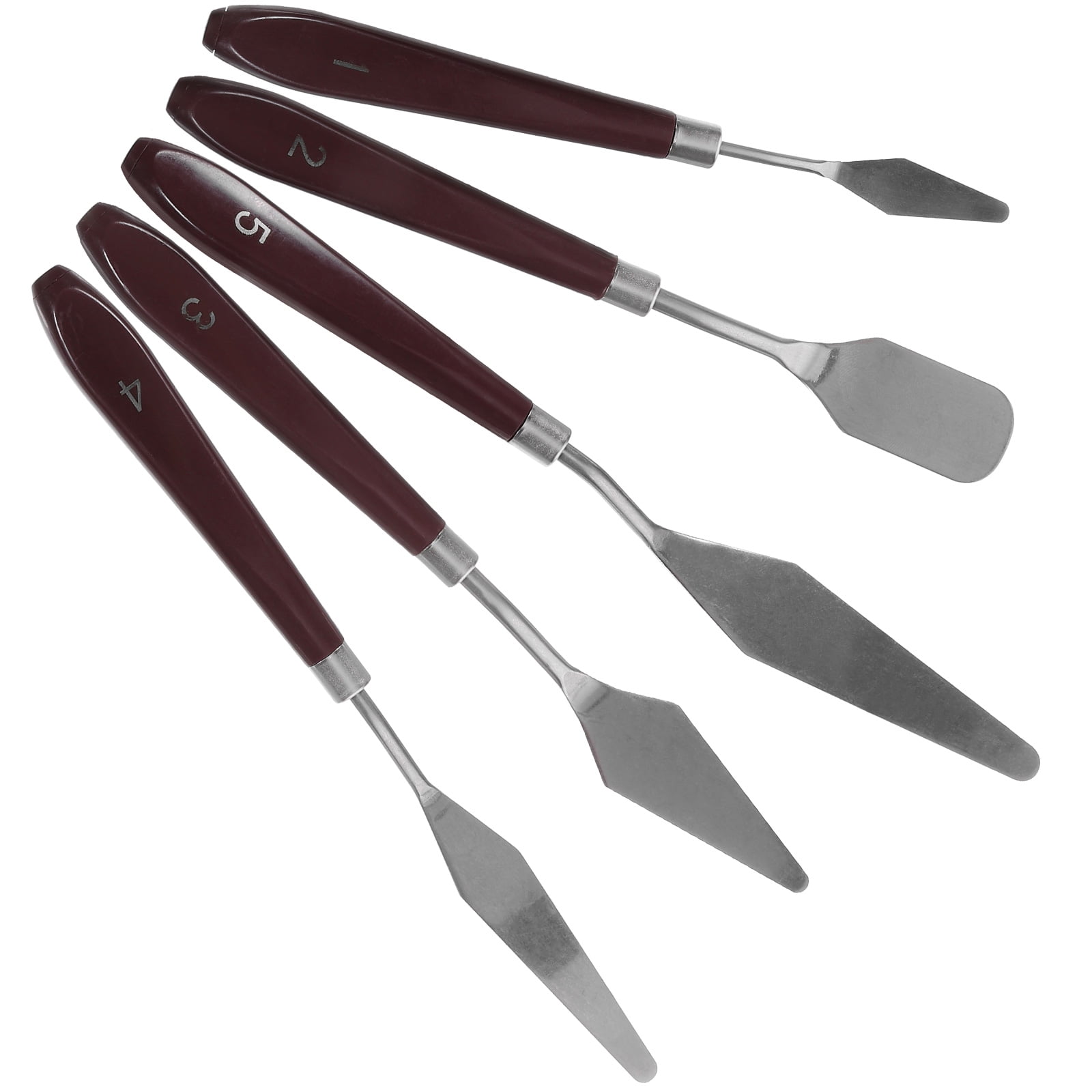 PAMINGONO Practical Paint Spatulas Assorted Color 5pcs Wood Stainless ...