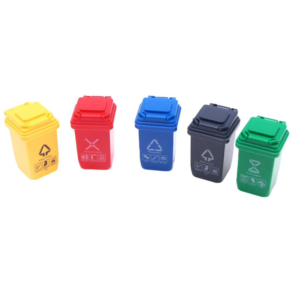 FRCOLOR 5Pcs Doll House Sorting Garbage Bin Mini Waste Containers Micro ...
