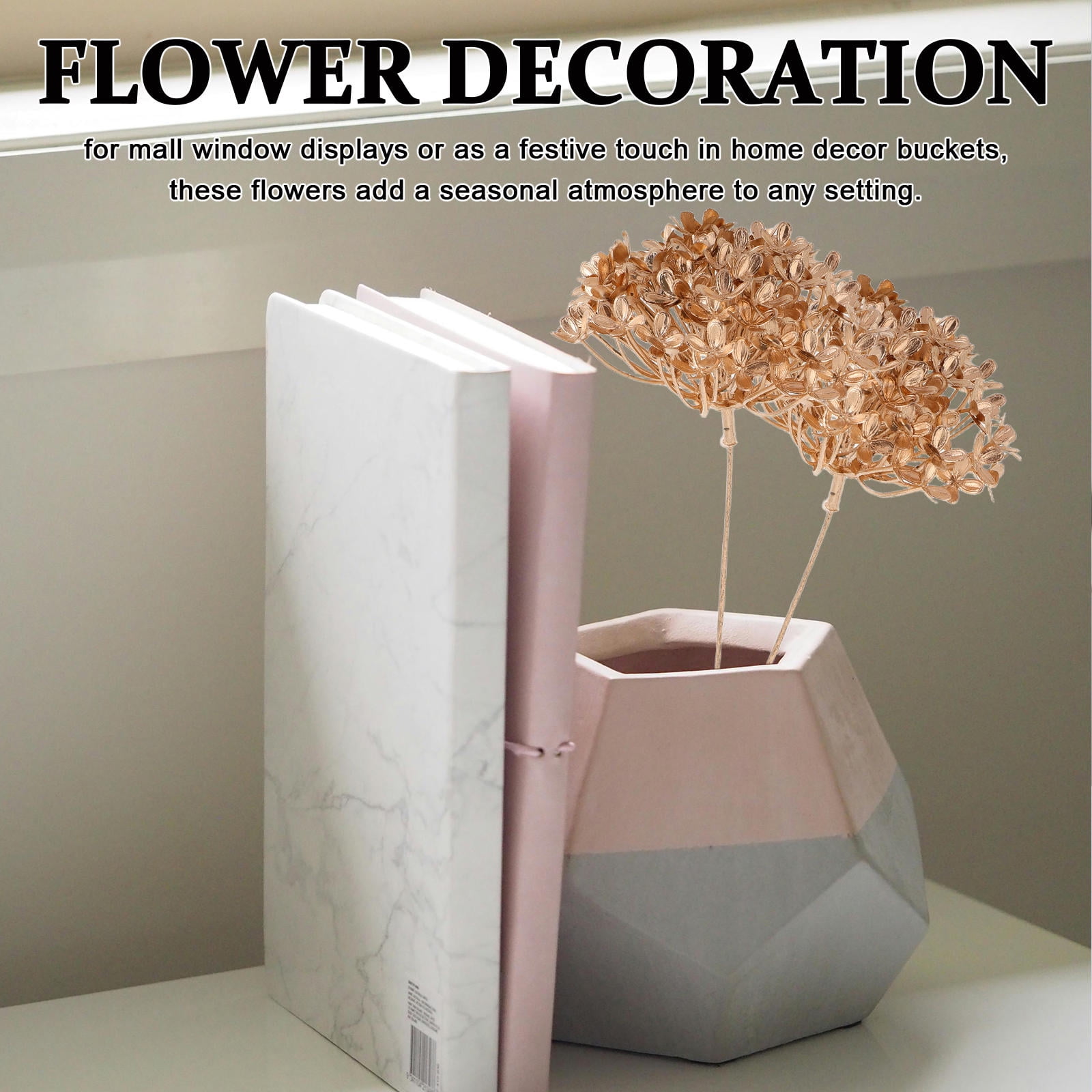 FRCOLOR 5pcs Artificial Gold Hydrangea Flowers Touch Large Hydrangea ...