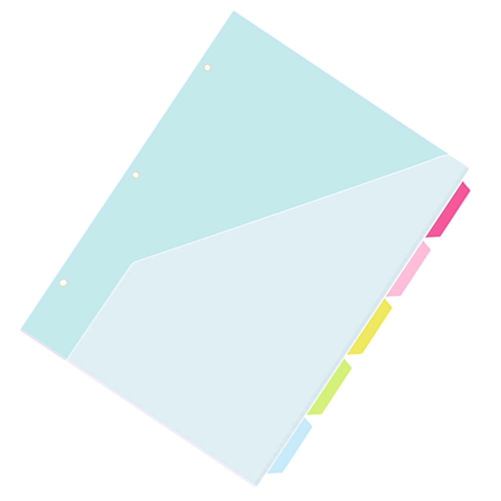 FRCOLOR Binder Dividers with Pockets and Tabs 3 Hole Punched Plastic ...