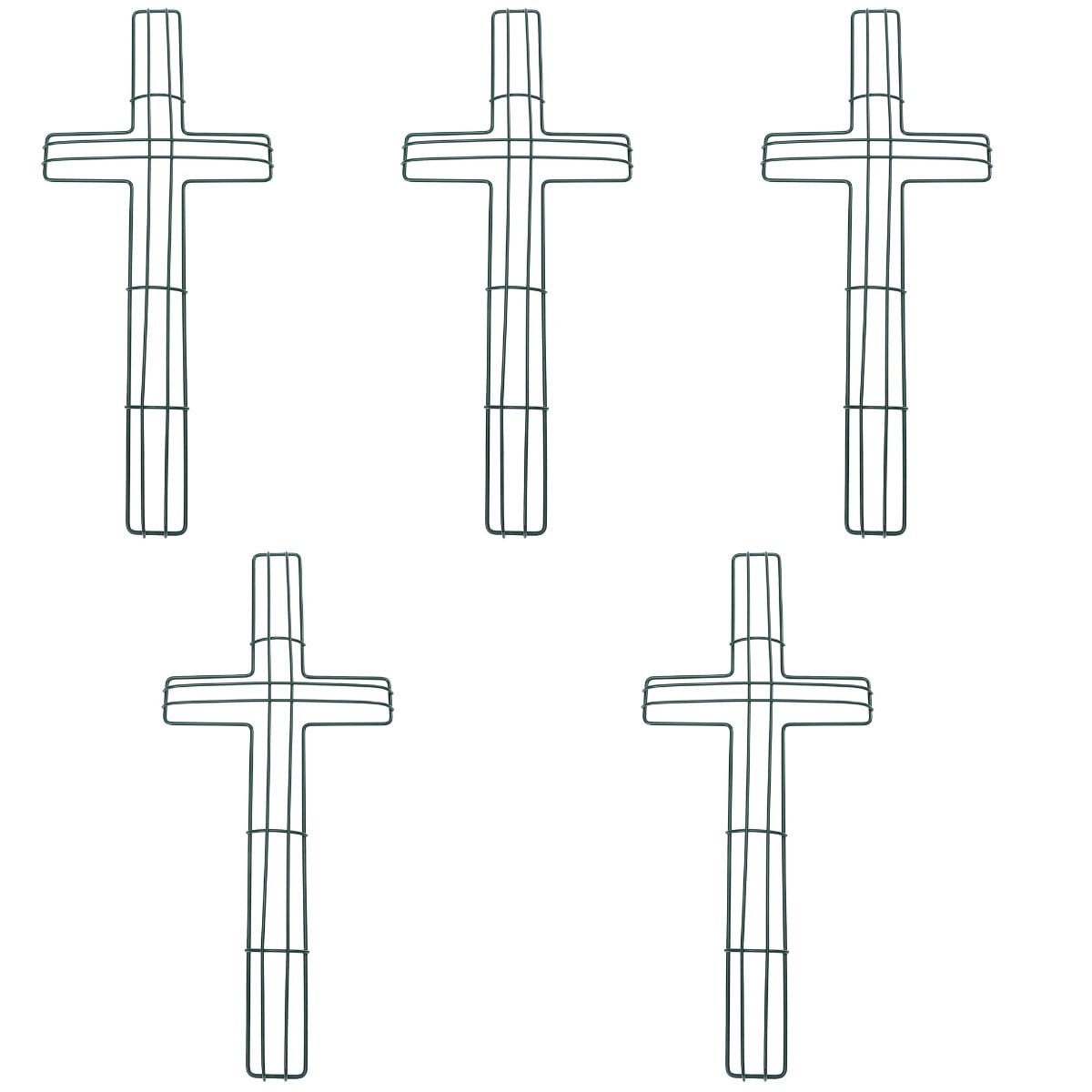 FRCOLOR 5pcs DIY Cross Metal Wreath Frame Flower Garden Cross Shaped ...