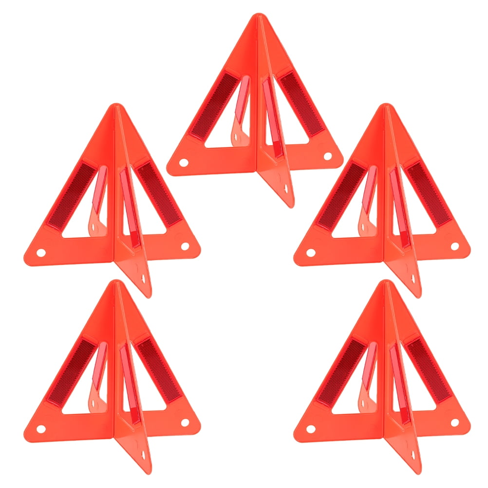 FRCOLOR 5pcs Foldable Warning Triangle Reflective Roadside Safety Signs ...