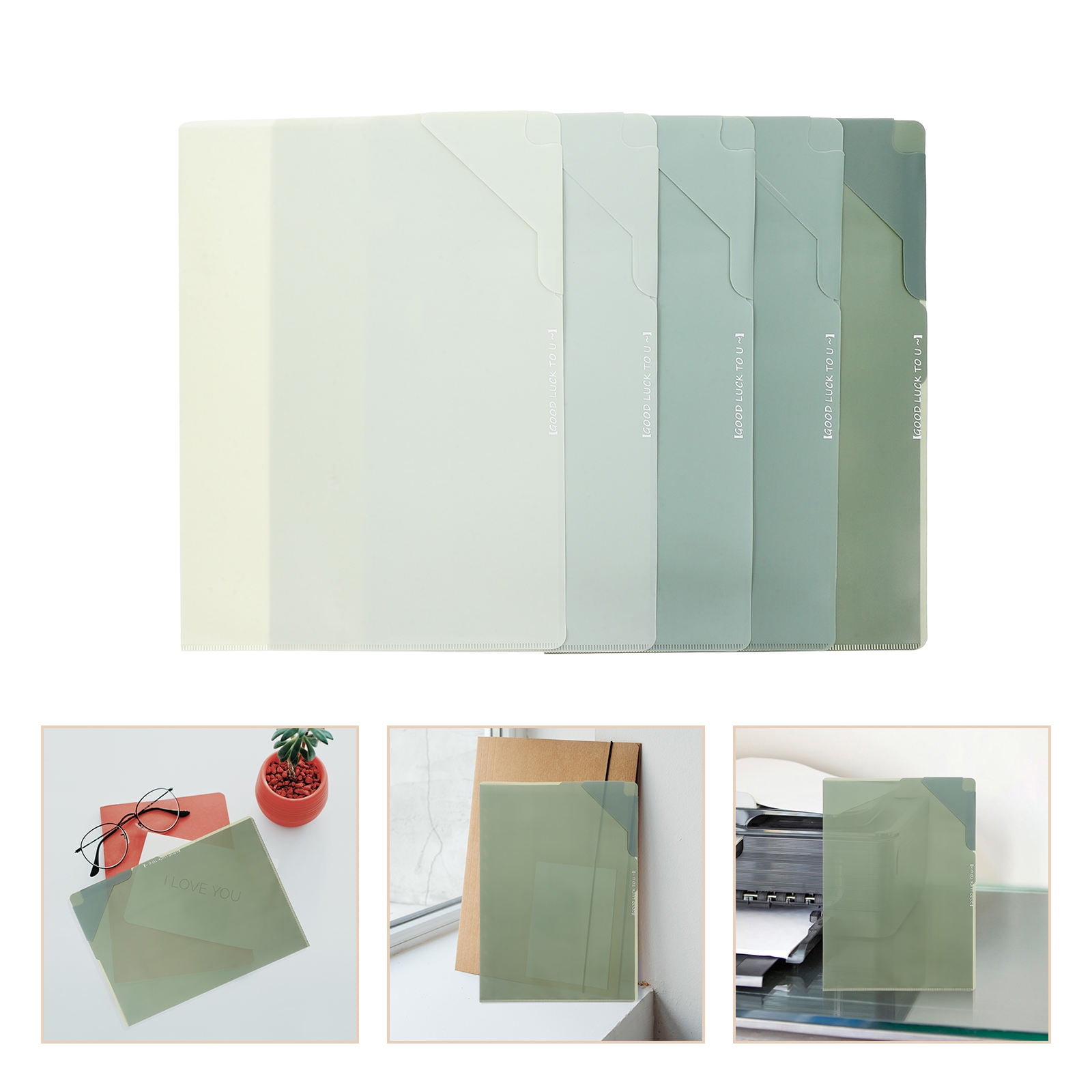 FRCOLOR 5pcs Gradient L-Shaped File Folder Organizer Folders For ...