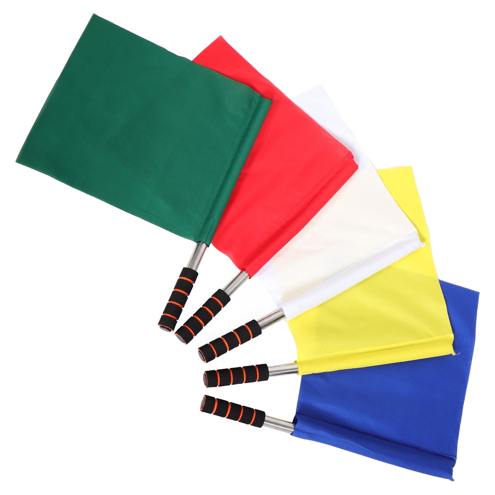 FRCOLOR 5pcs Handheld Referee Flags Stainless Steel Pole Signal Flags Hand Signal Flags Match ...