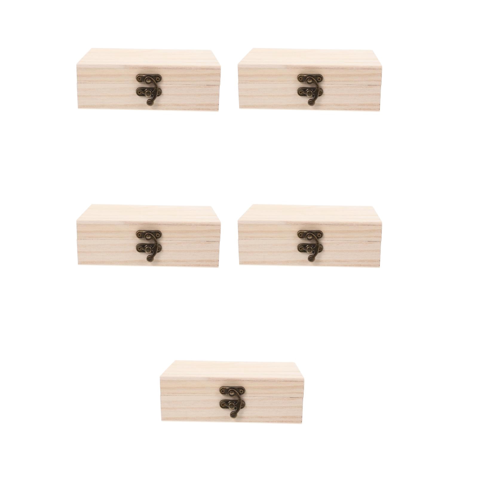 FRCOLOR 5pcs Handmade with Hinged Lid Unfinished Small Storage Boxes ...