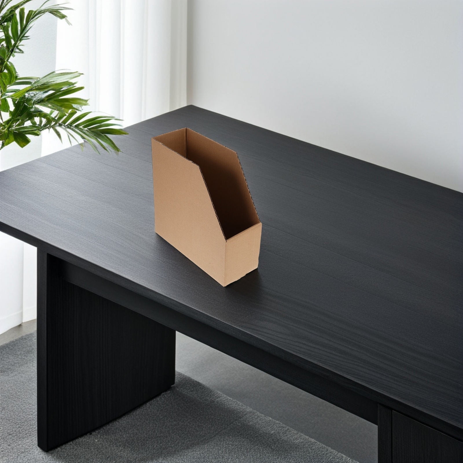 FRCOLOR 5pcs Heavy Duty Cardboard Storage Boxes Slanted Open Top Bin ...