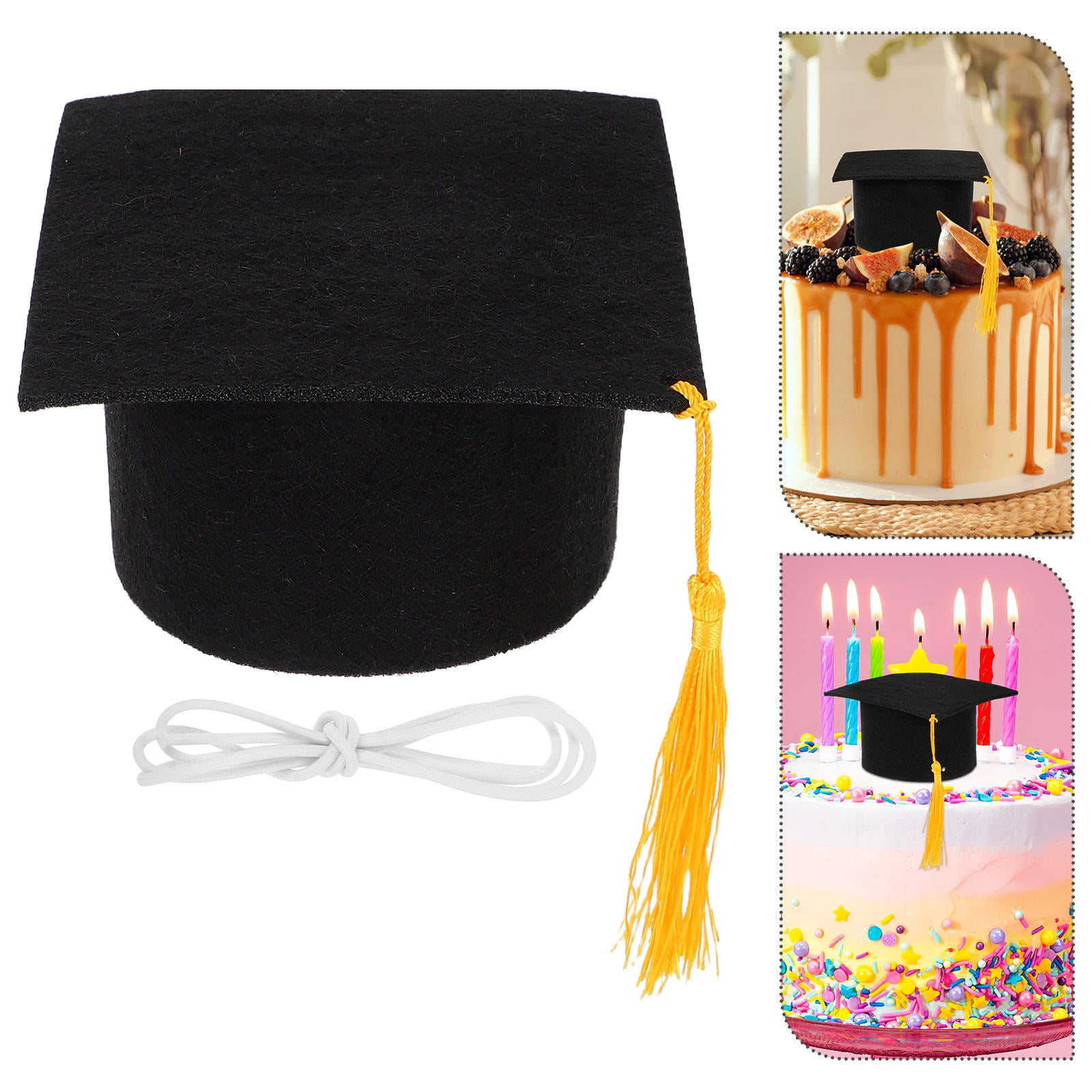 FRCOLOR 5pcs Mini Graduation Caps Felt Graduation Hats With Tassels ...