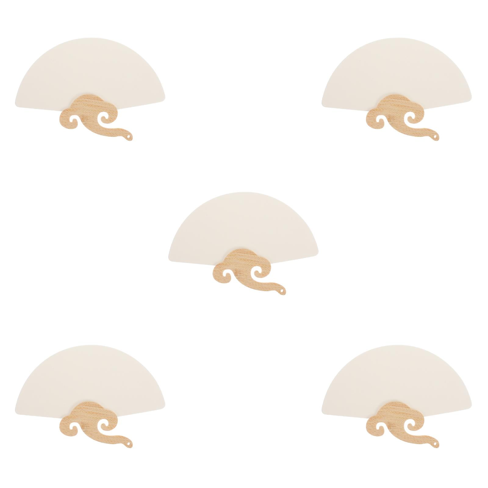 FRCOLOR 5pcs Paper Fan Graffiti Fan Paper Fan Sublimation Fan Blank ...