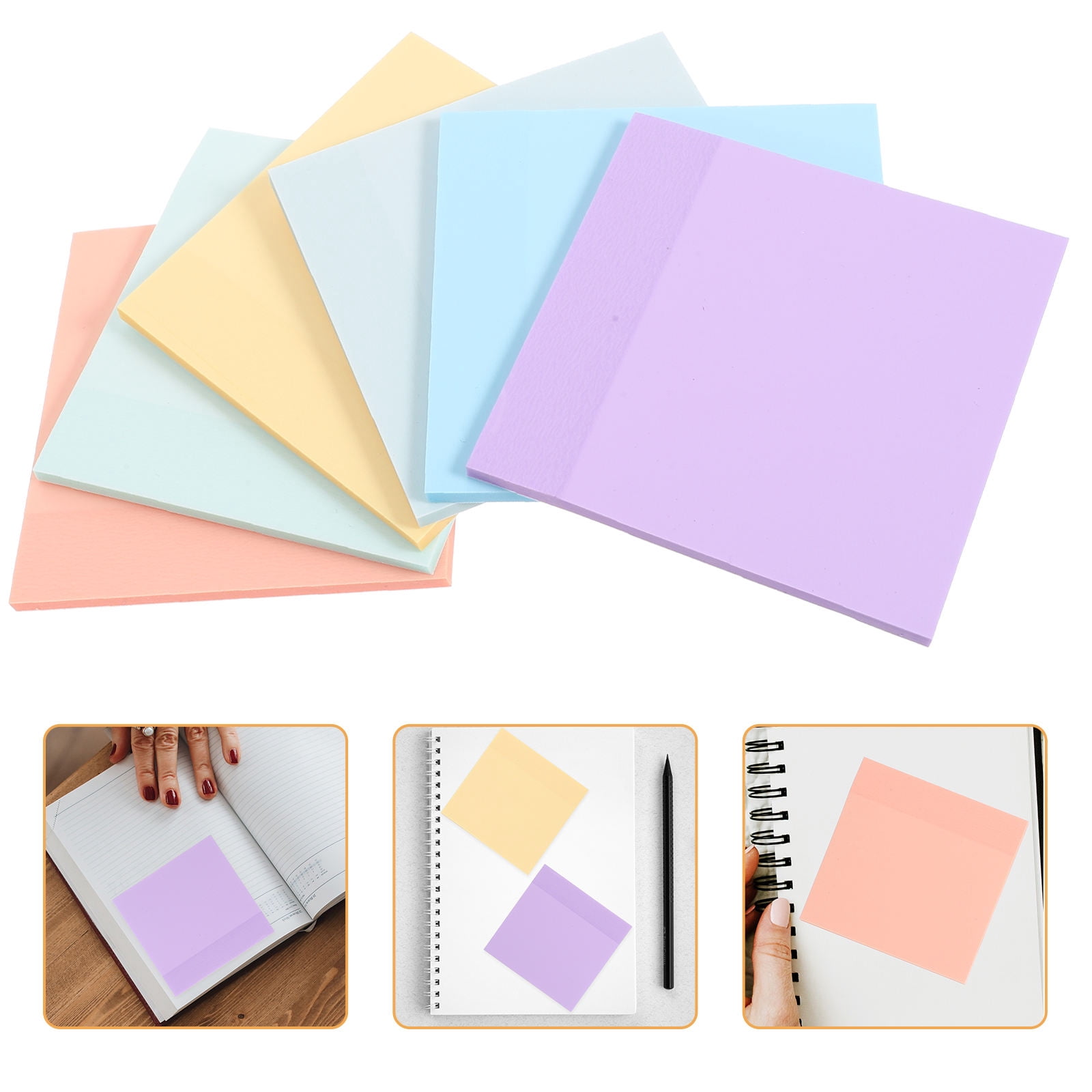 FRCOLOR 6 Books Adhesive Massage Pads Colorful Memo Pads Note Pads ...