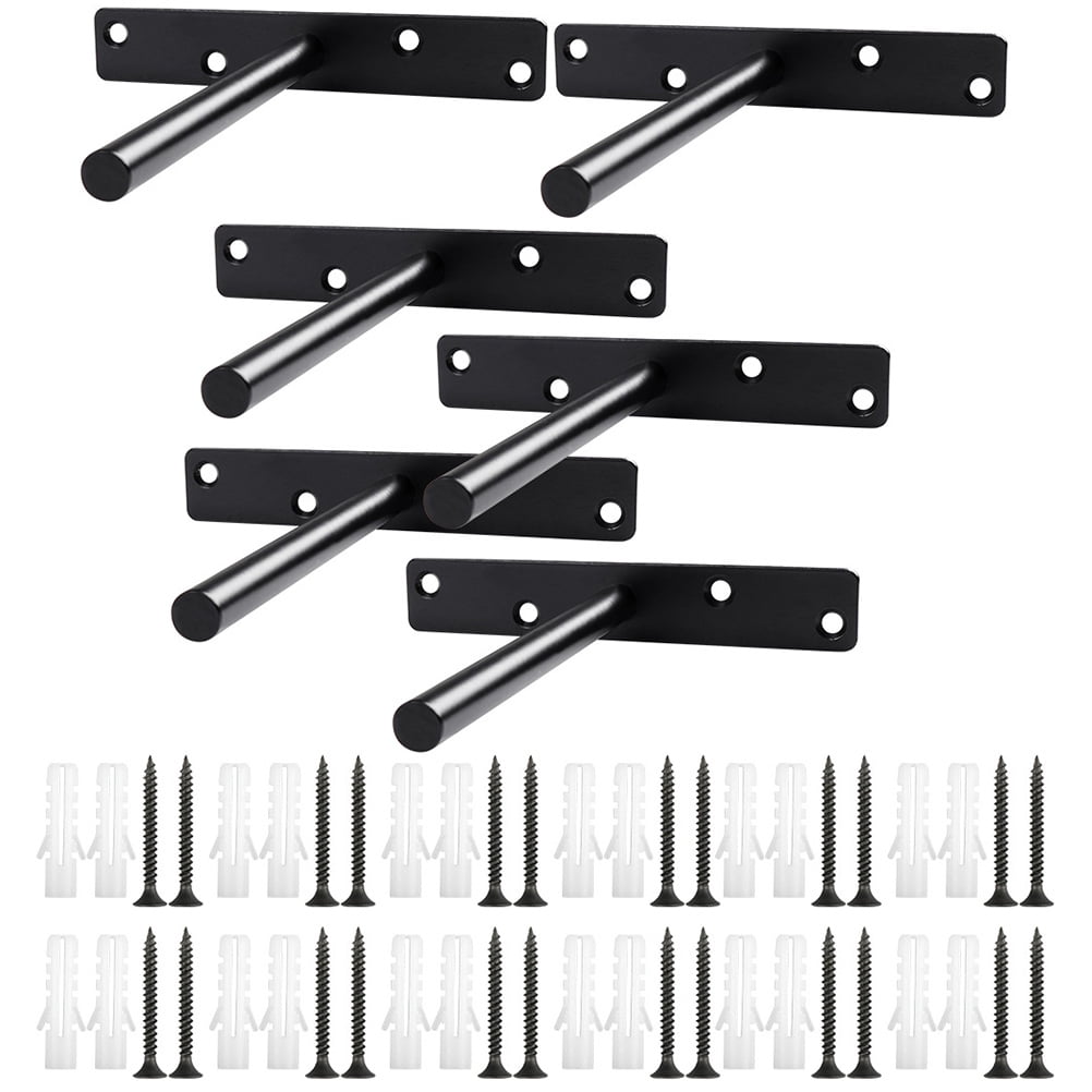 FRCOLOR 6 Pcs Hidden Floating Shelf Brackets Hangers Heavy Duty Storage ...