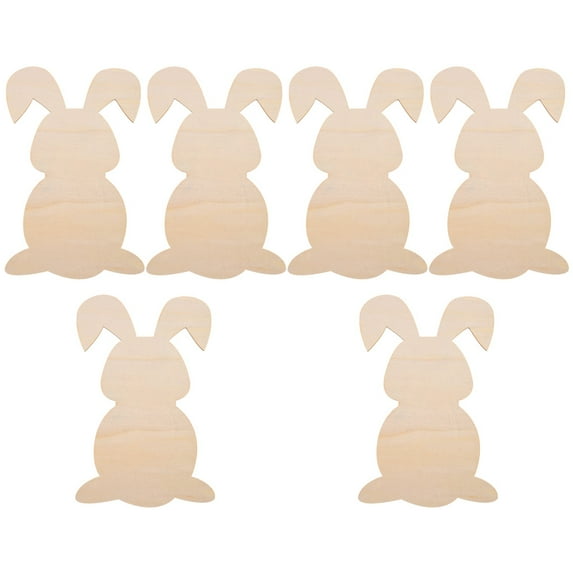 FRCOLOR 6 Pcs Plush Rabbit Shaped Wood Chips Easter Bunny Crafts ...