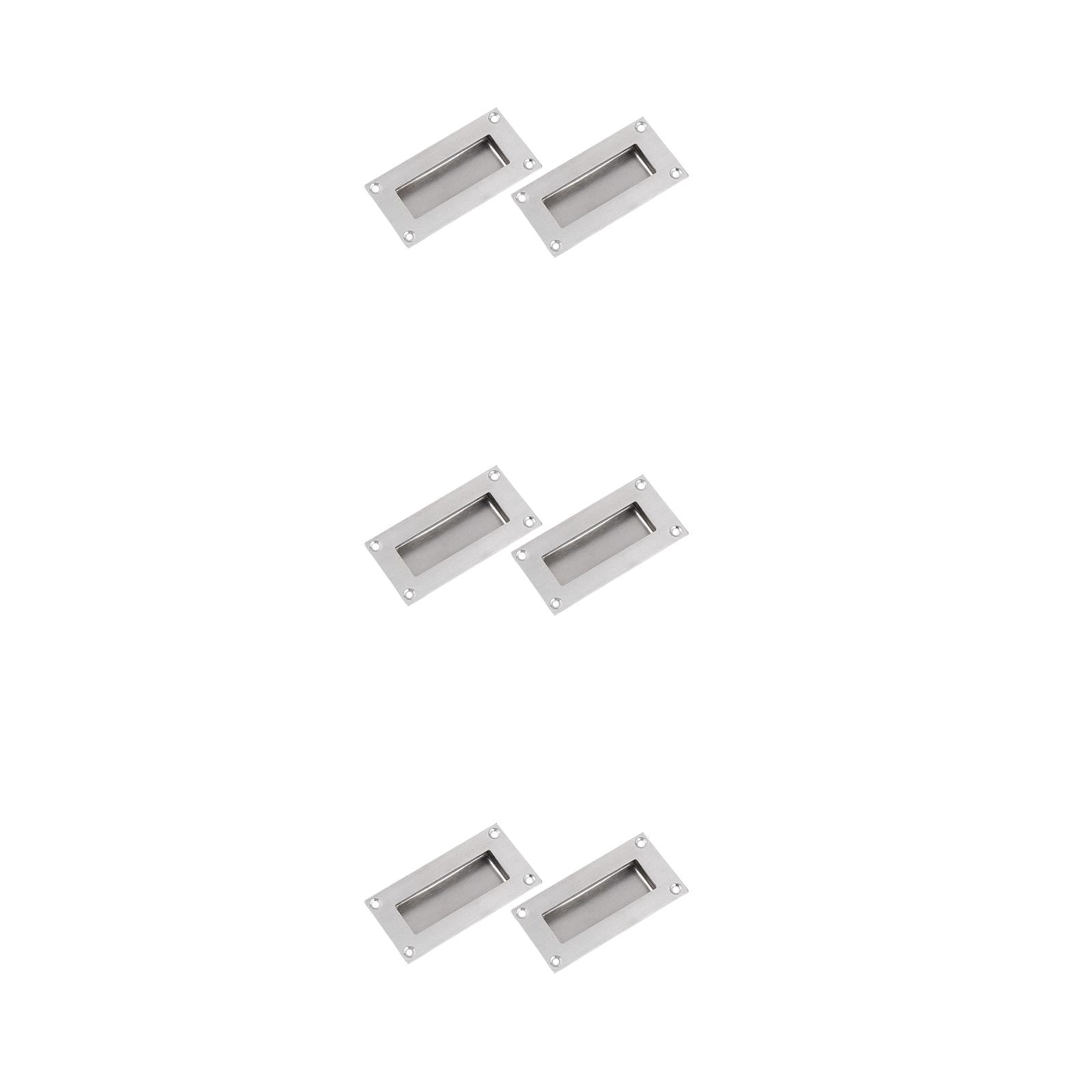 FRCOLOR 6 Pcs Stainless Steel Dark Install Embedded Drawer Handle Push ...