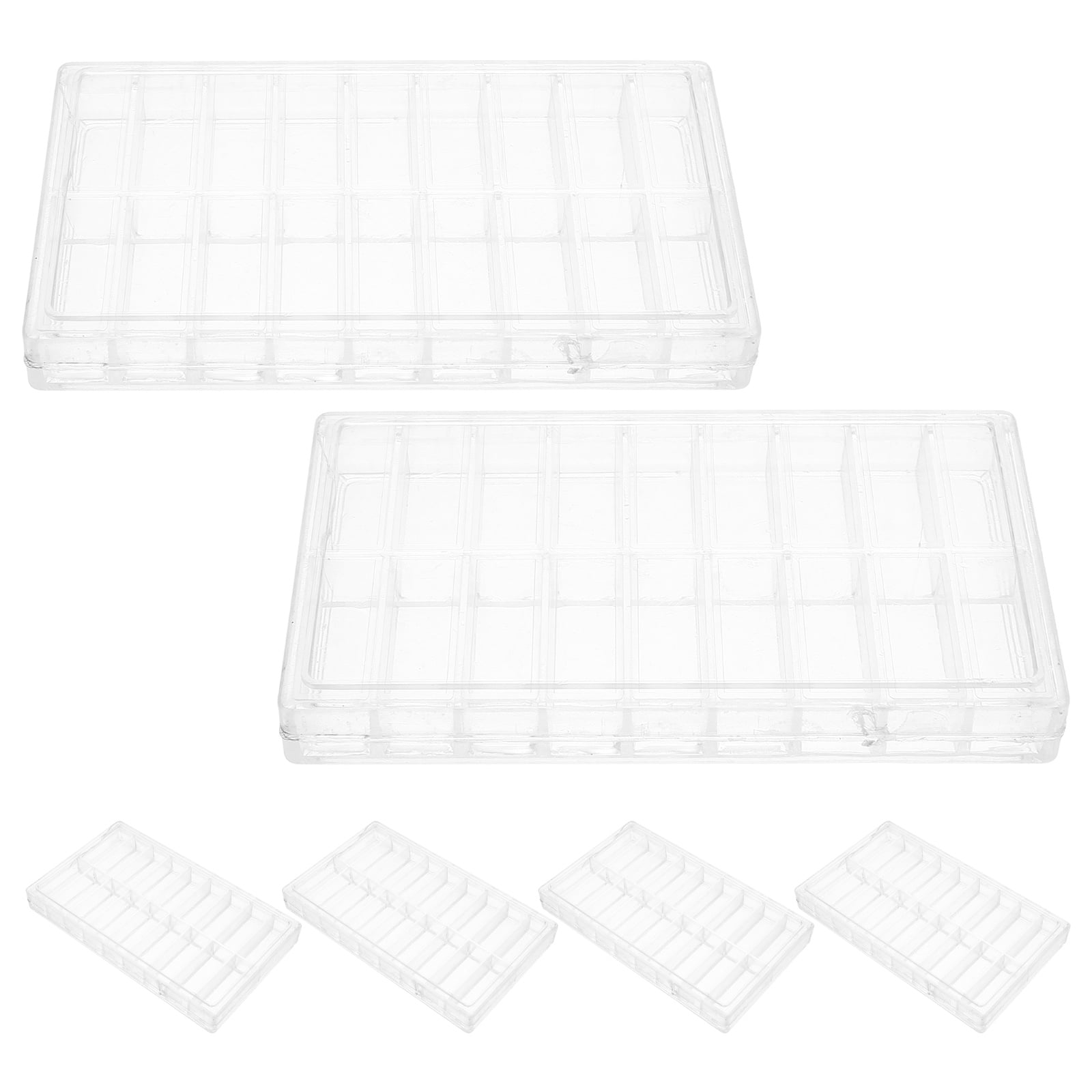 FRCOLOR Worgeous 6pcs Multi Compartments Watch Parts Storage Box Clear ...