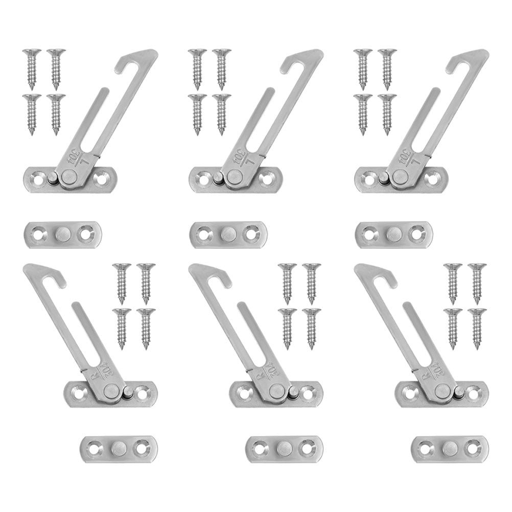 FRCOLOR 6 Pcs Window Opener Restrictor Sliding Casement Surport Silver ...